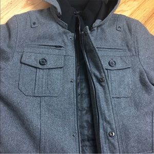 Guess | Jackets & Coats | Guess Mens Gray Military Jacket With Hoodie ...